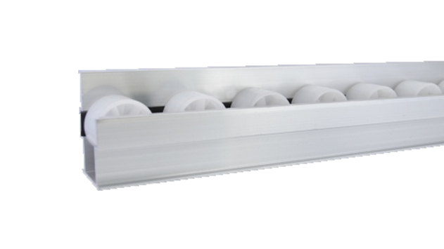 38 Aluminum Roller Track White with Side Guide