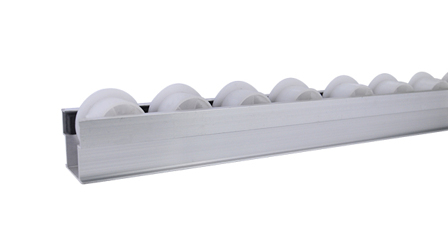 38 Aluminum Roller Track White with Wheel Flange
