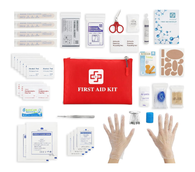 Small First Aid Kit, 150 Piece with Foil Blanket, Scissors First Aid ...