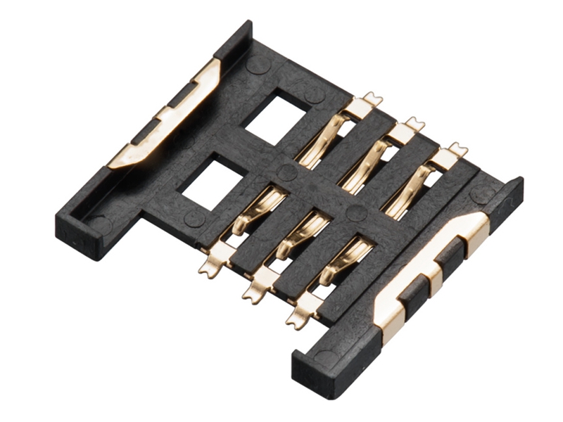 Kls1-sim-015b 2.54mm Pitch Sim Card Connector 6 Pin H1.7mm