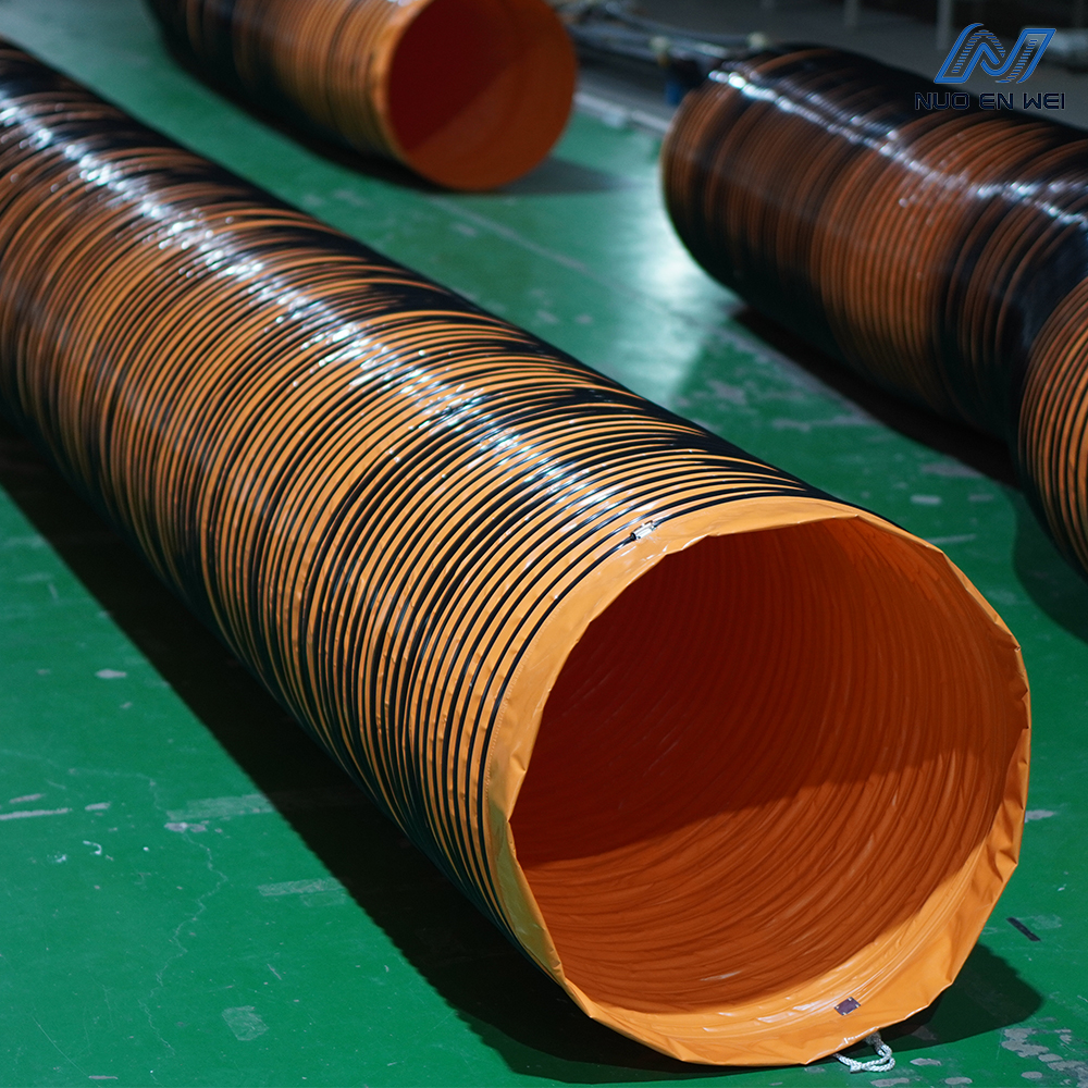 Orange PVC Negative Pressure Flexible Duct Heavy-Duty Industrial Ventilation Ducting for Exhaust ...