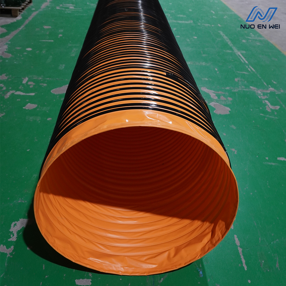 Orange PVC Negative Pressure Flexible Duct Heavy-Duty Industrial ...