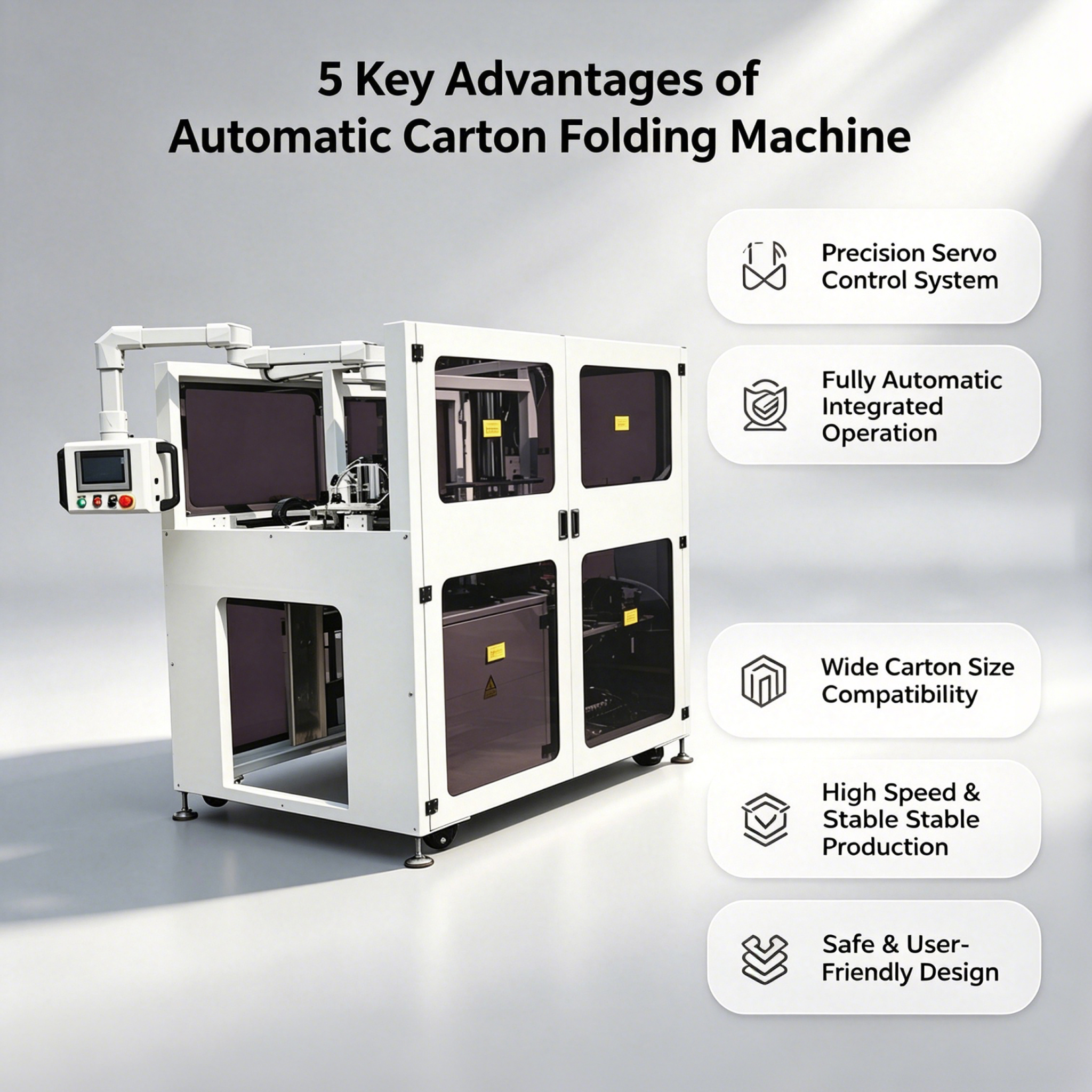 Fully Automatic Servo Carton Erecting Folding Machine | PRINCE