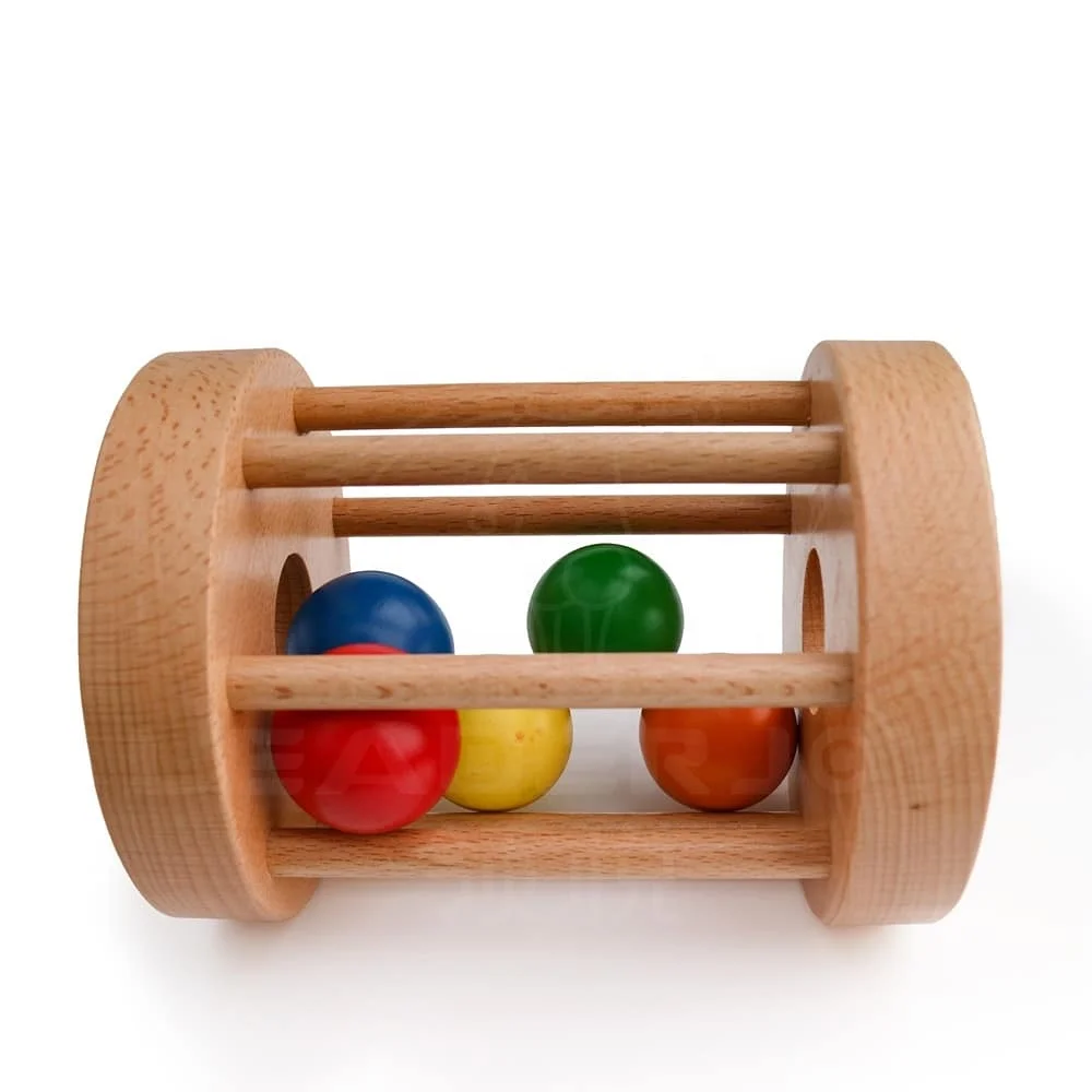 High Quality Wooden Rattle Cylinder Baby Rolling Drum Toys OEM & ODM ...