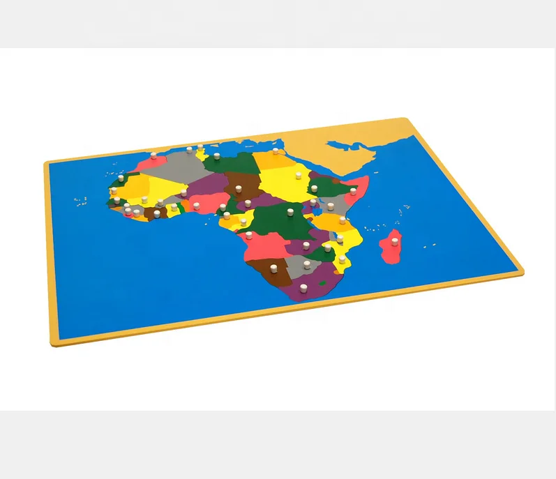 Wooden Montessori Puzzle Map of Africa for Kindergarten | LEADERJOY