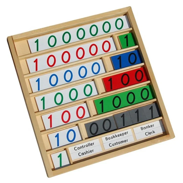 Beech Wooden Montessori Mathematic Educational Toys Bank Game for ...