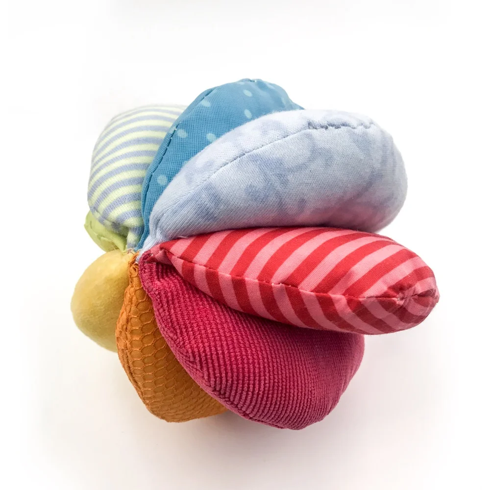 Montessori Sensory Rainbow Ball for Baby - Handmade Soft Rattle ...