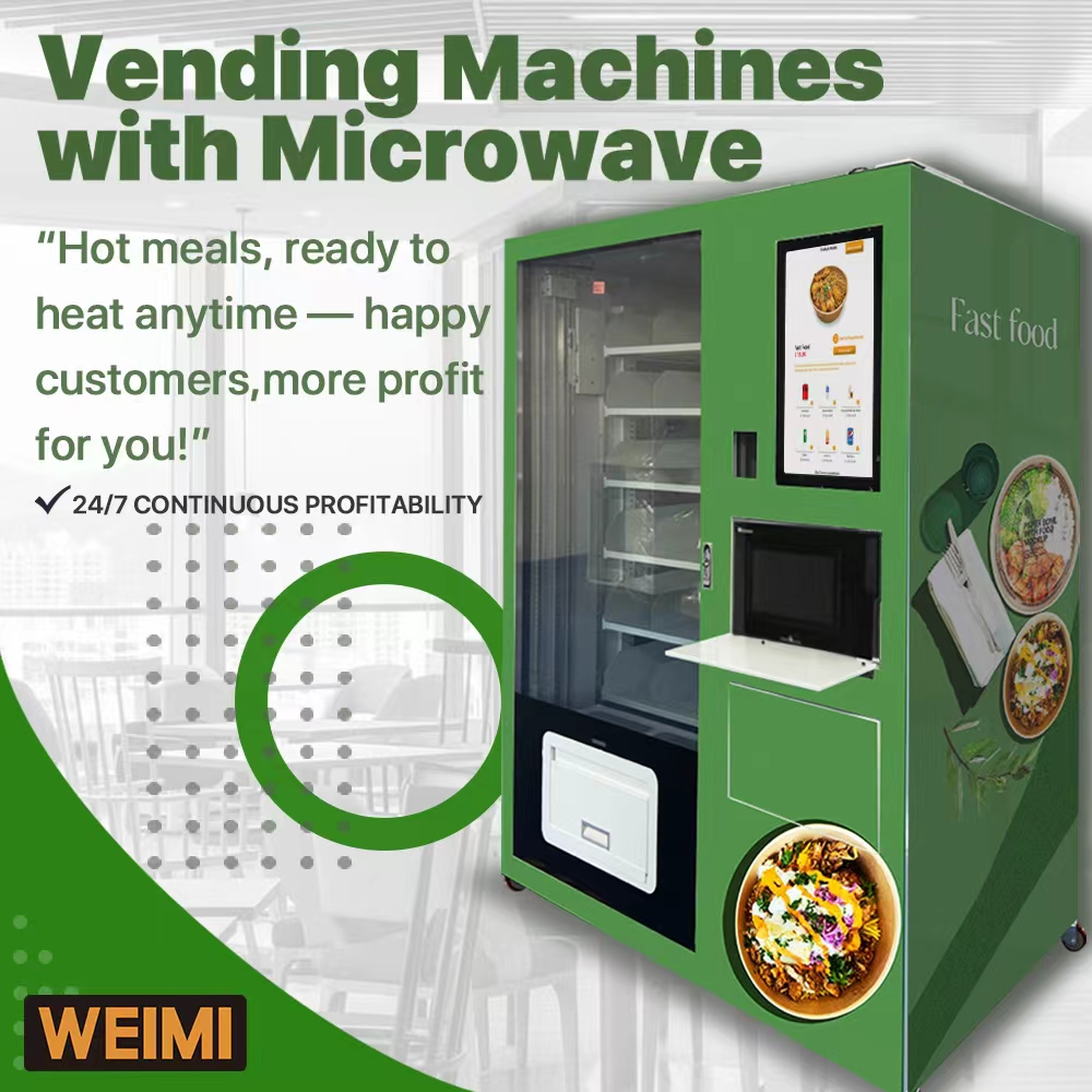 Commercial Fast Food Vending Machine with Dual Microwaves & Flexible ...