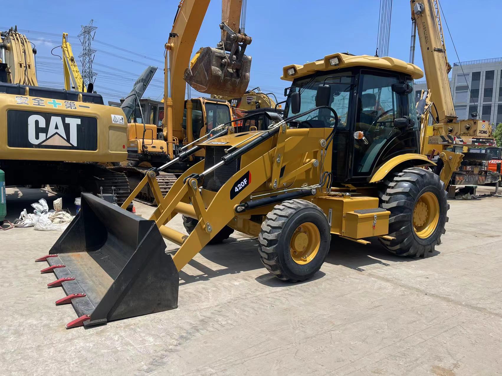 80% New Second Hand Wheel Cat 420 Loader Excavator Digger 4*4 Cat ...