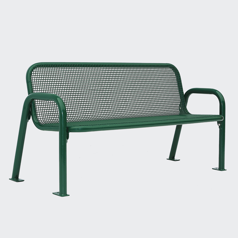 Park outdoor garden metal mesh bench with or without backrest