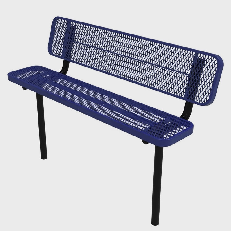 Quality Buy Metal Benches Heavy Duty Park Bench with Back Ground Mount ...