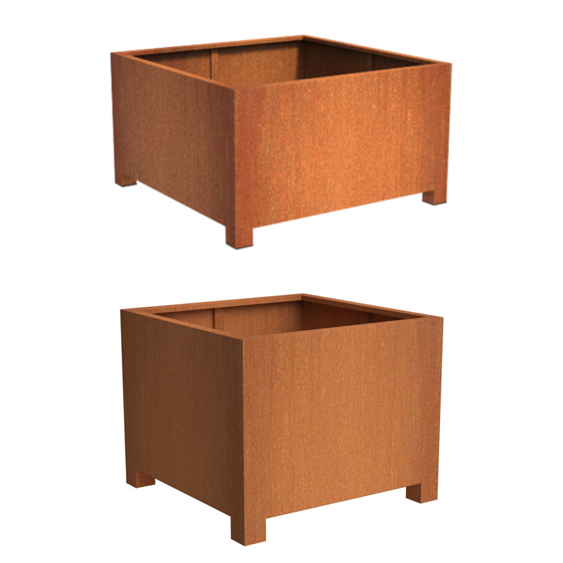 Professional Low Price Planters Corten Steel Low Square Planter with ...