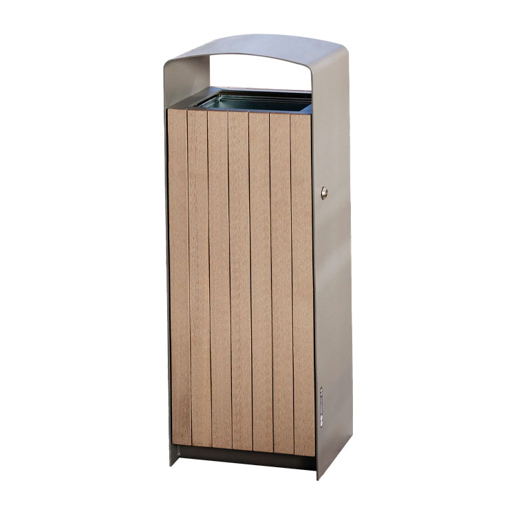 Quality Professional Wood Trash Bin Outdoor Metal Wooden Trash Can ...