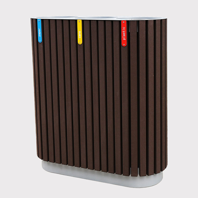 OEM Professional Wood Trash Bin Outside Public Large Garden Wood ...