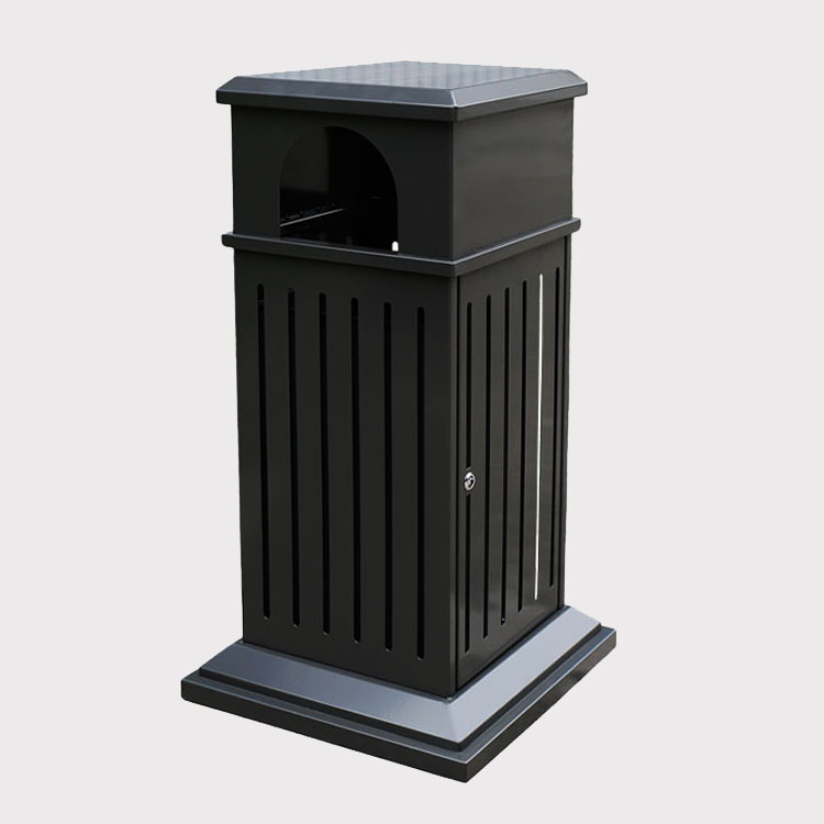OEM Low Price Metal Trash Bin Simple Black Metal Iron Dustbin ...