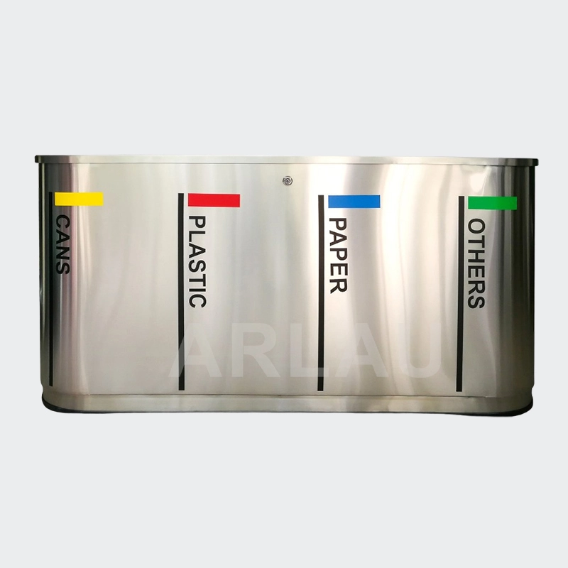 OEM Buy Metal Trash Bin Outdoor Garden 4 Compartment Dustbin ...