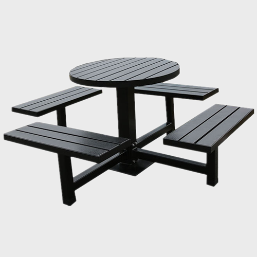 Quality Buy Hardwood/WPS/EP Wood Picnic Table Round Steel and Wood ...