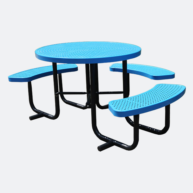 Custom Professional Thermoplastic Coated Picnic Tables Accessible Round ...