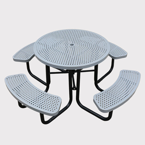 OEM Low Price Thermoplastic Coated Picnic Tables Round Perforated Metal ...