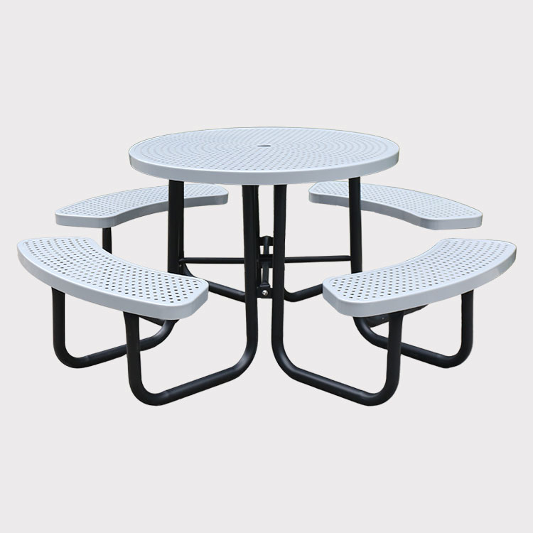 OEM Low Price Thermoplastic Coated Picnic Tables Round Perforated Metal ...