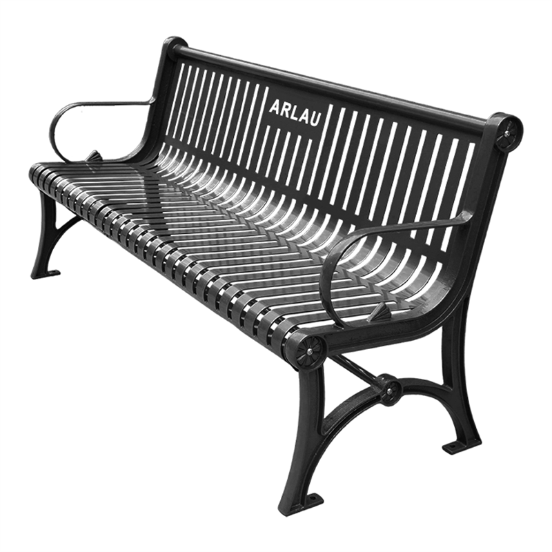 Outdoor Furniture Park Street Modern Metal Bench with Backrest OEM ...