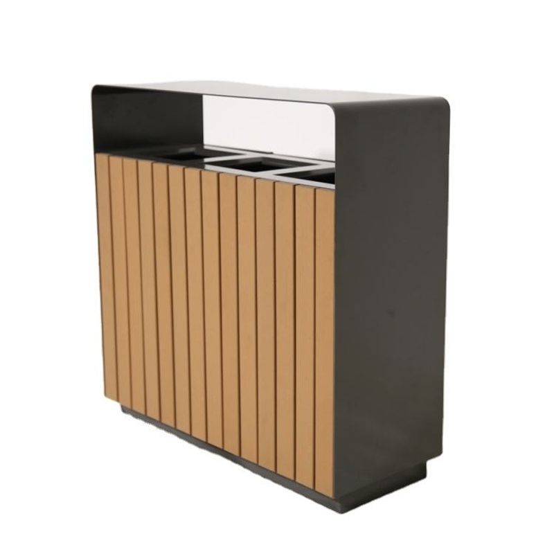Outdoor Public Commercial Wood Garbage Can Trash Bin-1730706472937945