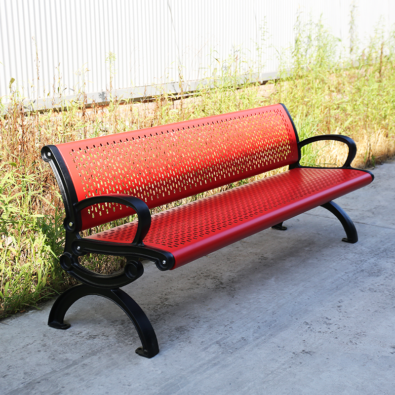 Quality OEM Metal Benches Rust Proof Perforated Steel Outdoor Garden ...