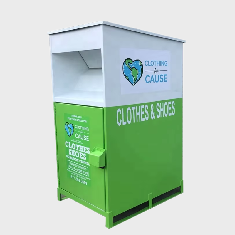 Metal Outdoor Public Large Used Clothing Donation Drop Off Box