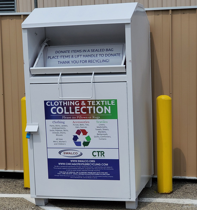 Outdoor Galvanized Steel Shoes Clothes Drop Off Donation Bin