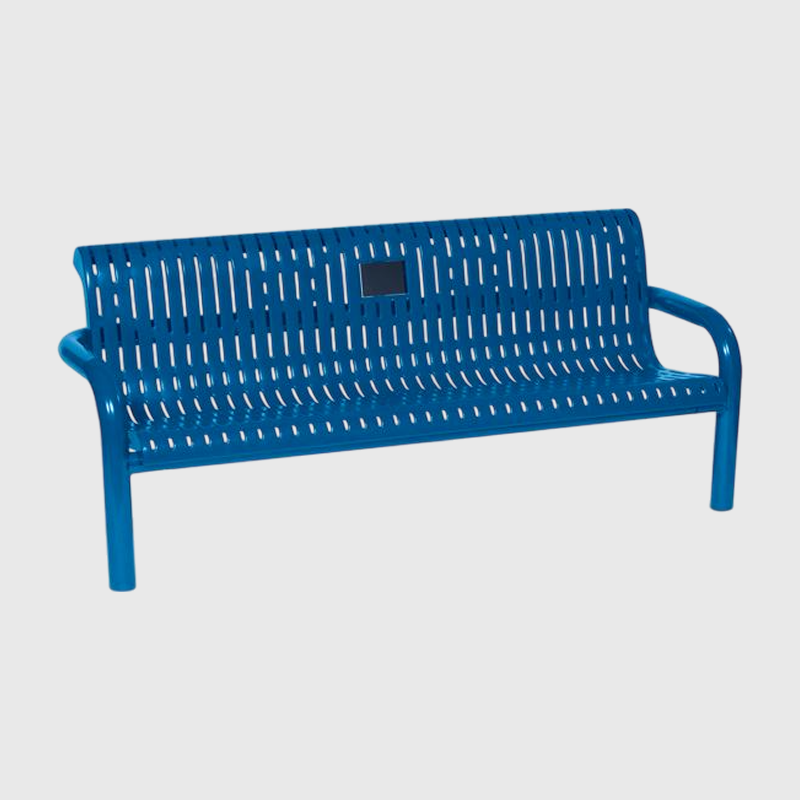 Quality Professional Metal Benches 4ft 6ft Outdoor Park Bench with Perforated Steel Seat Shear ...