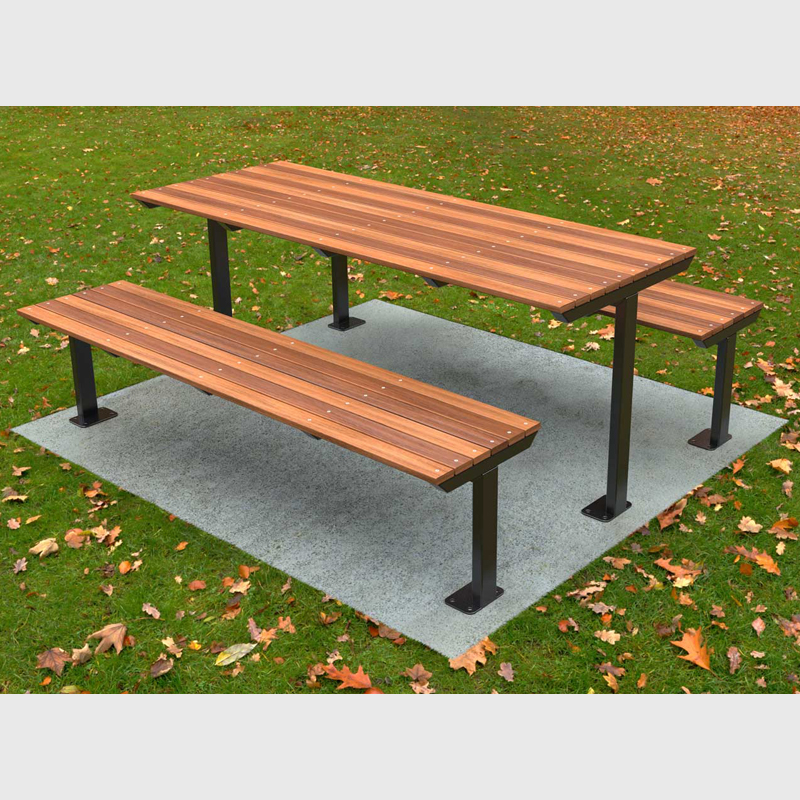 Public Street Outdoor Steel and Wood Picnic Table Manufacturer | Arlau