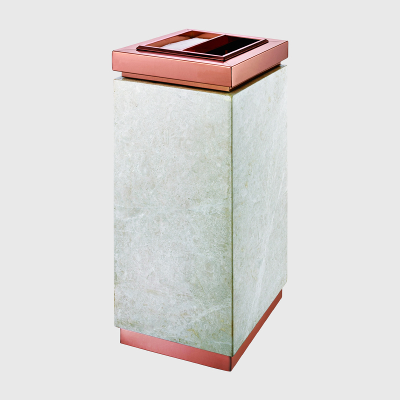 Hotel lobby corner marble square trash can for sale