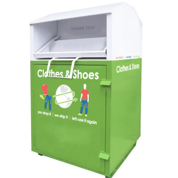 Outdoor Clothes Drop Off Donation Collection Containers for Sale