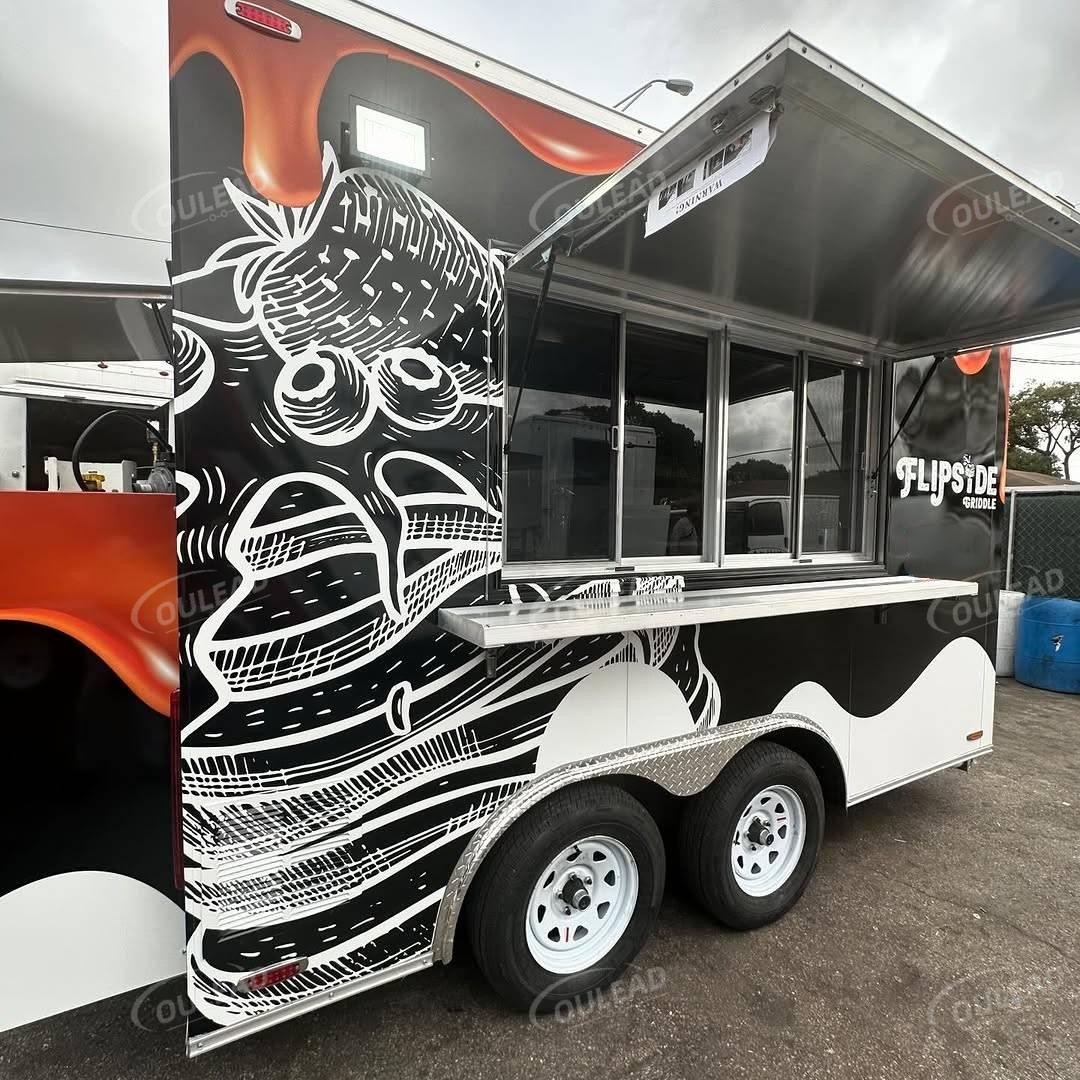 Monochrome Graffiti - Art Dual - Axle Food Trailer | Oulead Trailer