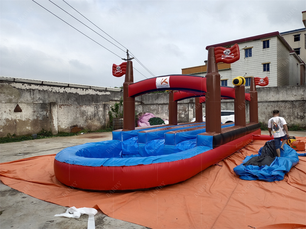 Pirate Theme Slip N Slide Long Water Inflatable Slides | Barry Inflatable