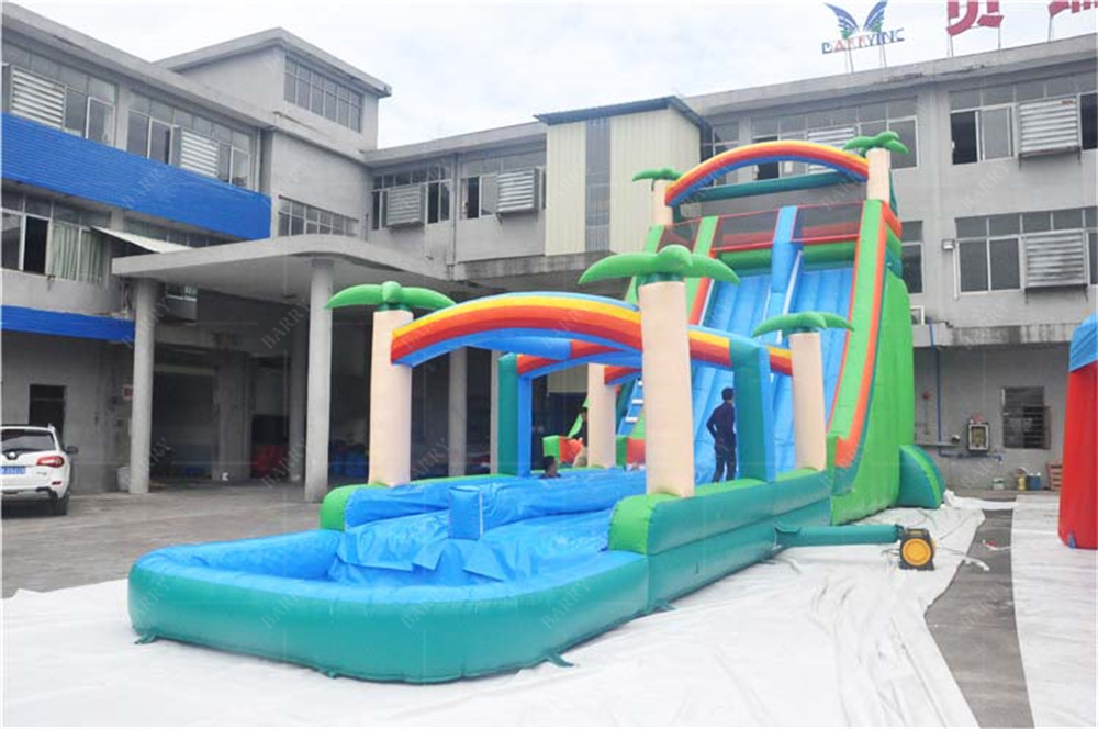 Jungle Theme Double Lanes Inflatable Commercial Water Slide | Barry ...