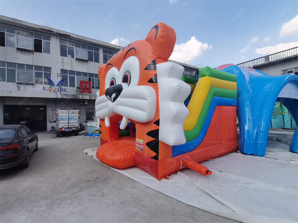 Tiger Shape Castle Inflatable Slide Inside with Blower | Barry Inflatable
