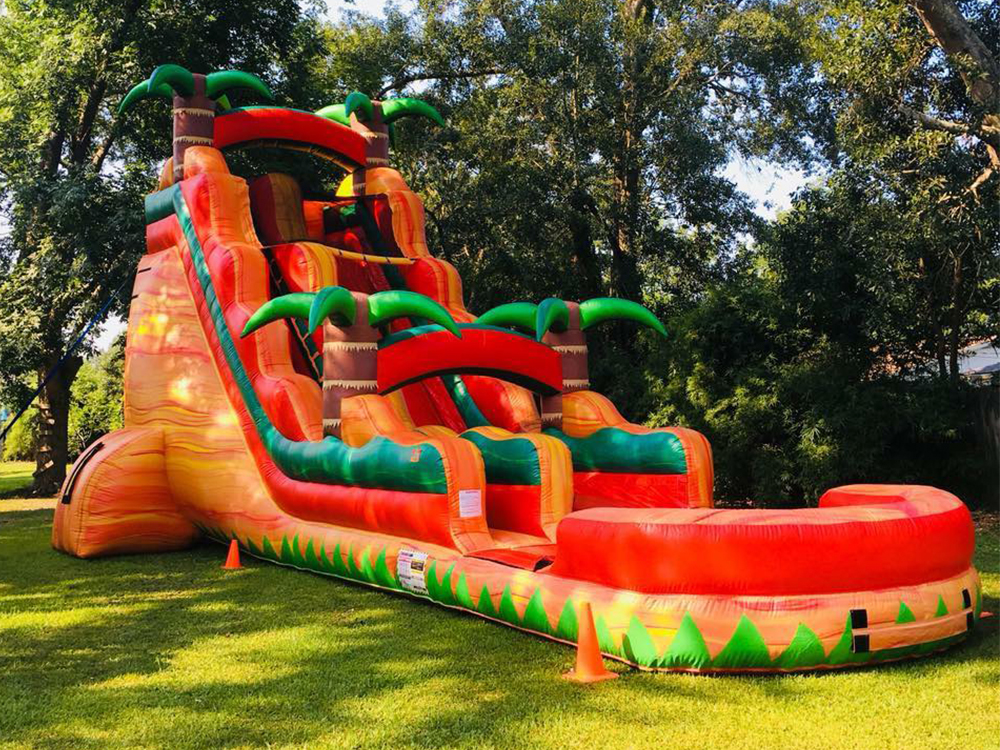 22 Ft Tropical Fire Kids Inflatable Water Slide with Pool | Barry ...