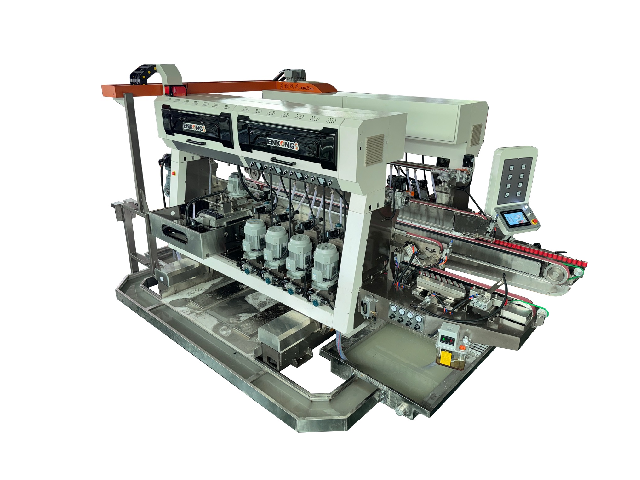 Glass Straight-line Double Round Edging Machine Sym08 | Enkong