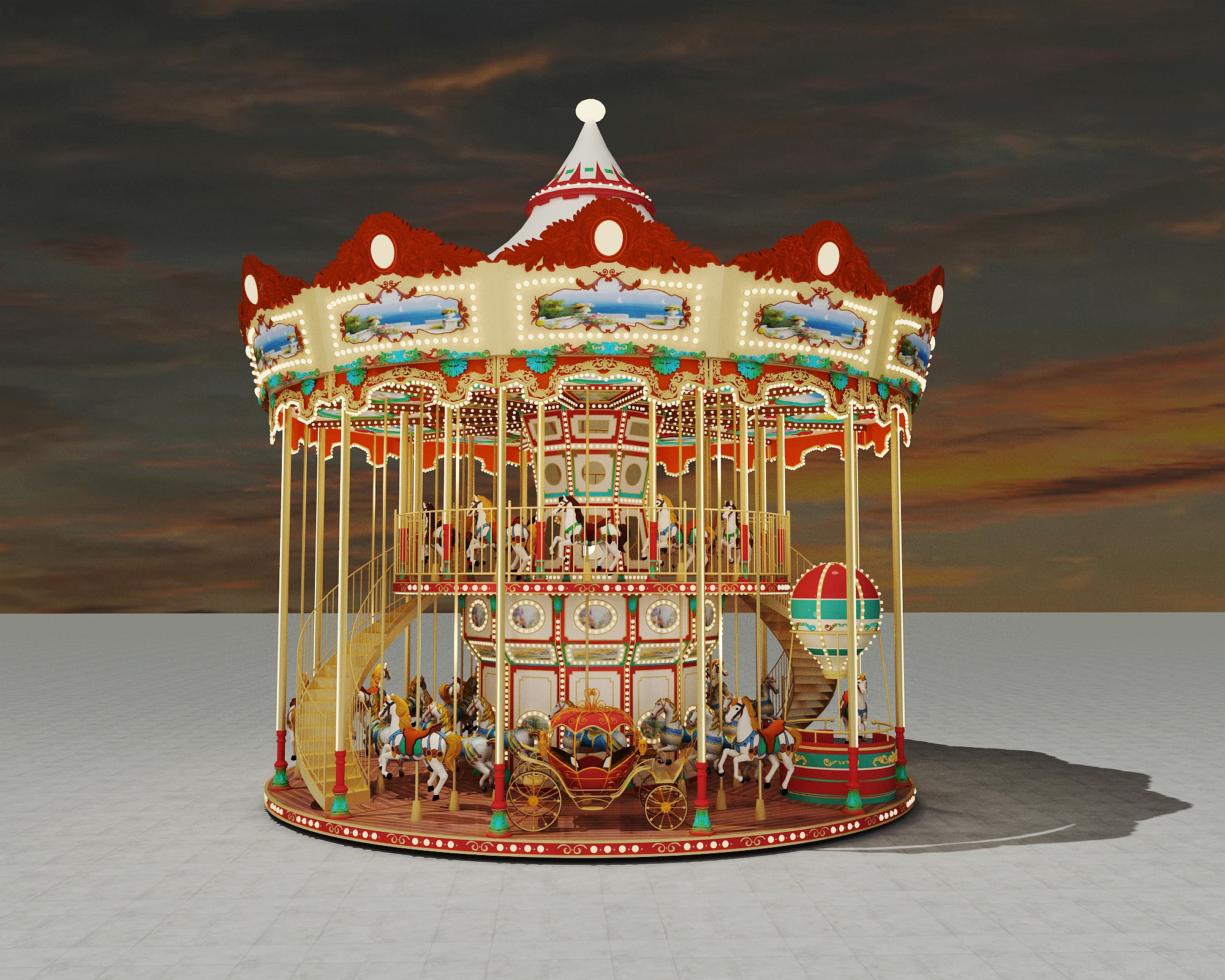 Limeiqi Double-Decker Carousels with Stunning Two-Tier Design and ...
