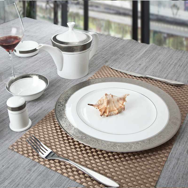 Professional Fine China Dinnerware Sets Contemporary Style White Round