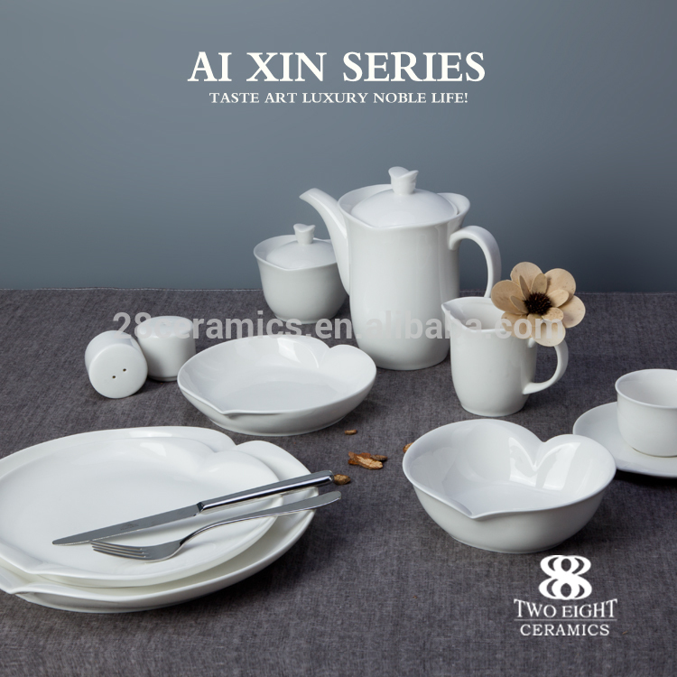 Hotel Ware Porcelain Tableware Fine Ceramic Tableware Durable White ...