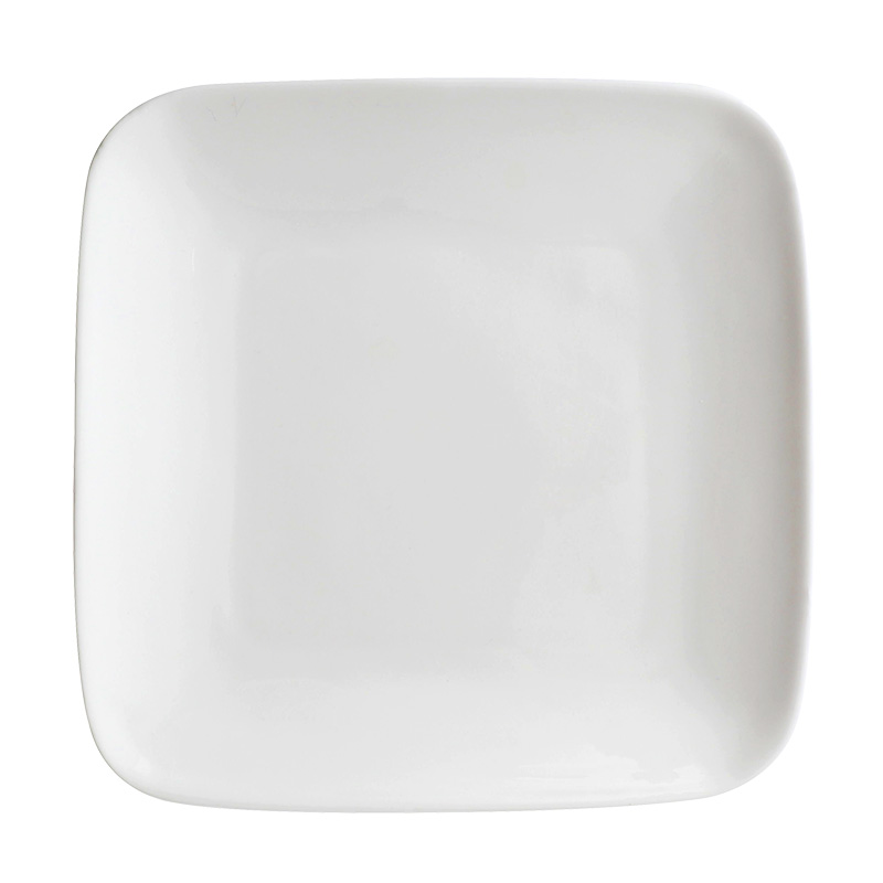 Cafe 9.25 Inch Plain Ceramic Plates, Porcelain Square Dinnerware Set ...