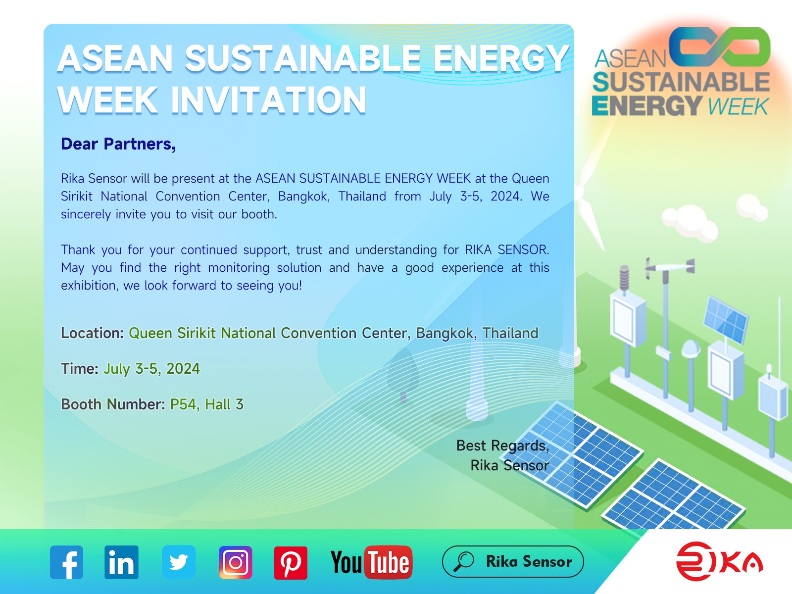Asean Sustainable Energy Week Invitation, Hunan Rika Electronic Tech Co ...
