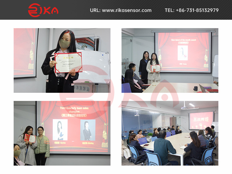 Ceremonia de premios internos del tercer trimestre de Rikasensor, Hunan Rika Electronic Tech Co