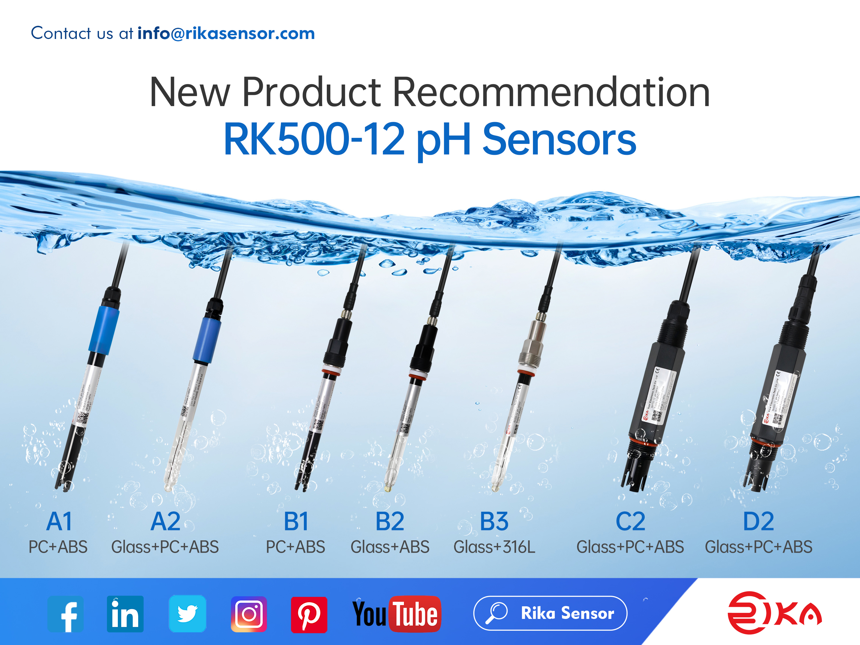 Sensor de pH RK500-12 del sensor de Rika: ofrece soluciones de monitoreo de pH de alta calidad ...