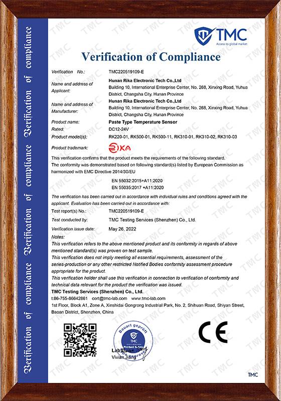 Rk220-01 Paste Type Temperature Sensor for Solar Pv Module