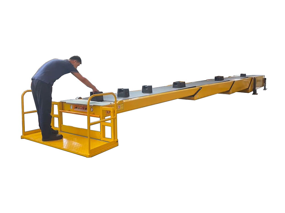 Telescopic Conveyor Belt with Operator Standing Platform for Loading and Unloading Containers