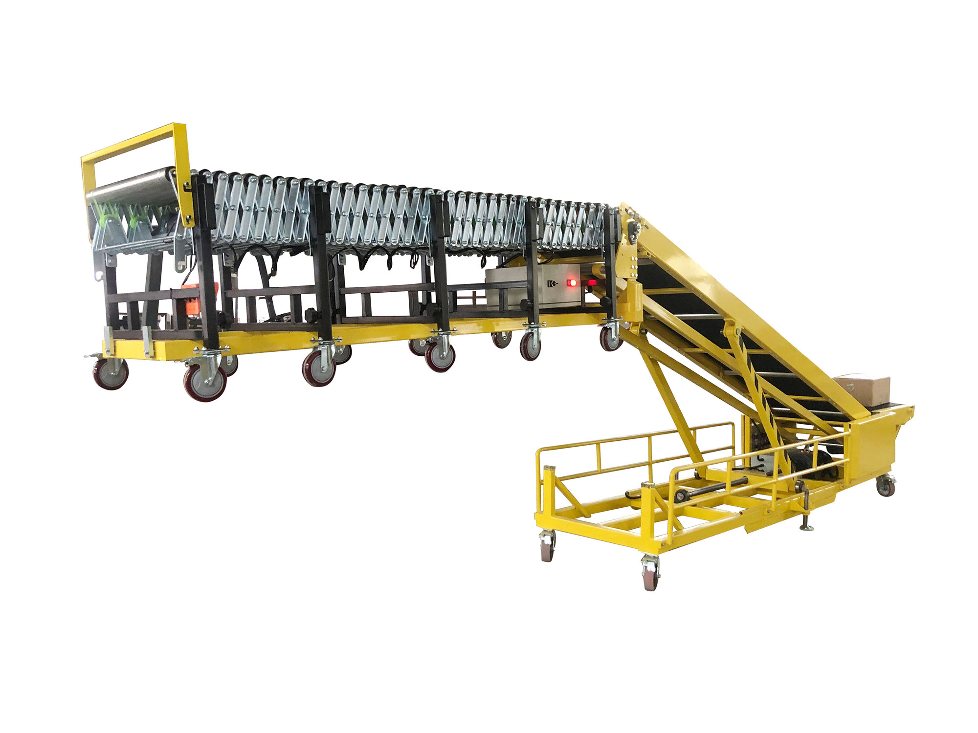 Portable and Adjustable Truck Loading Conveyor Belt System | Yifan Conveyor