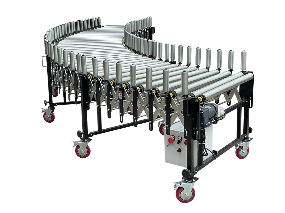 Retractable Powered Roller Conveyor with Side Guide | Yifan Conveyor